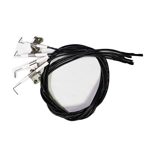 BBQ Future Durable Igniter Kit Ceramic Electrode with Ignitor Wire Replacement for Centro, Charbroil and Others Gas Grill Models, Set 4-Pcs, Install Easily