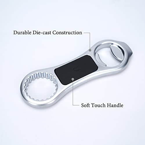 KITCHENDAO Magnetic Beer Bottle Opener for Refrigerator, Twist-off/Pry-off Opener, Pop-can Opener, Heavy Duty Steel Die-Cast Construction with Magnets, Stick to Fridge for Easy Storage, Gift for Men