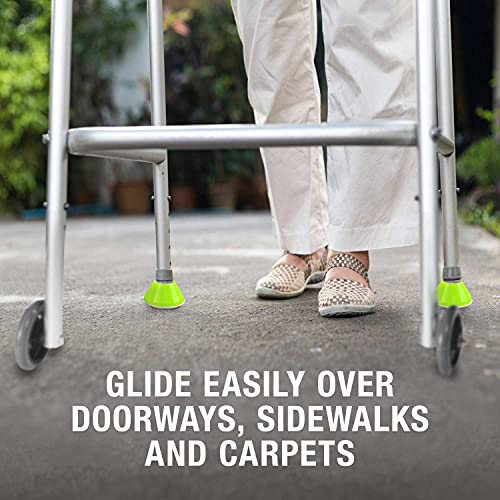 HealthSmart Walker Glides, Walker Caps or Walker Pads also for Rollators, Universal Fit, Pack of 2