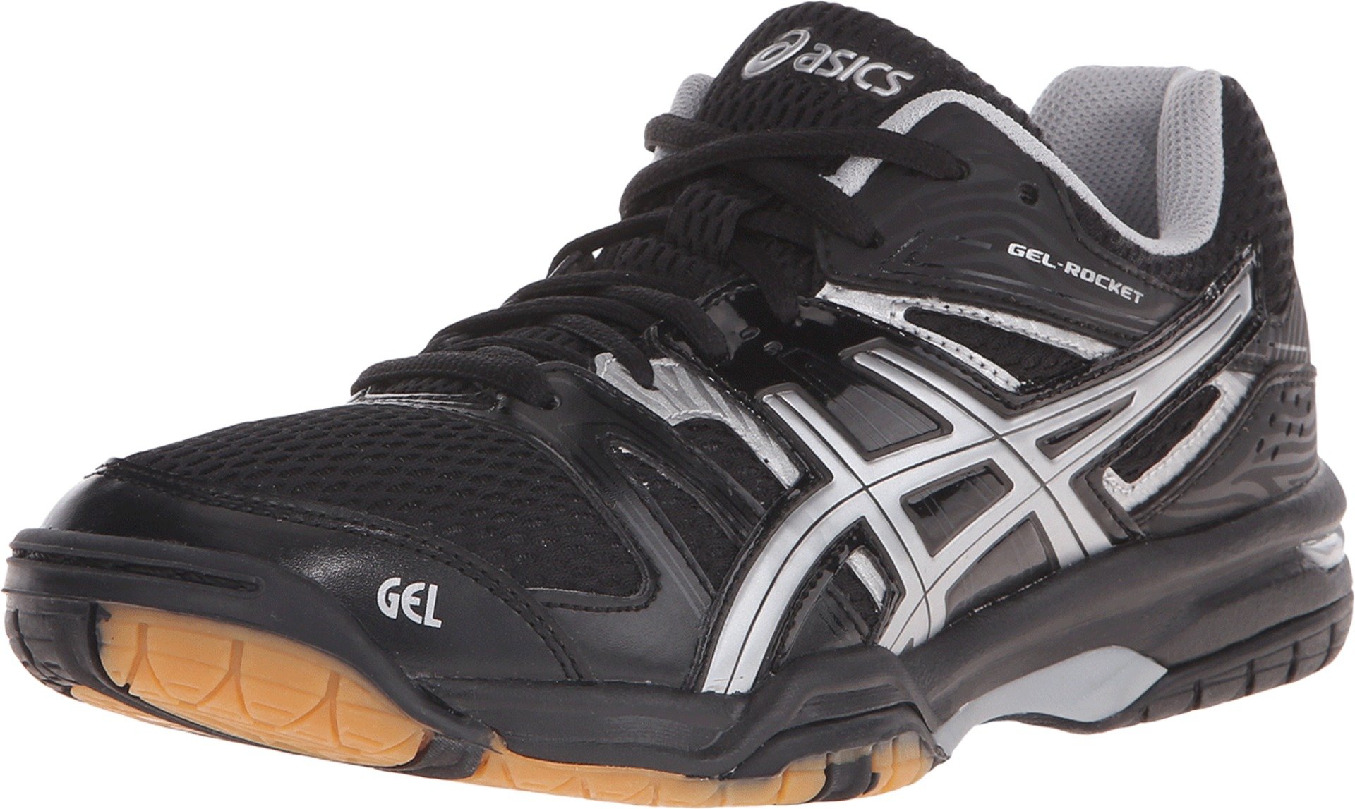 ASICS Women's Gel Rocket 7 Indoor Court Shoe, Onyx/Silver, 5 M US