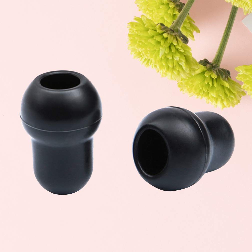 Ciieeo 10 Pieces Headphone Accessories Stethoscope Ear Plugs Stethoscope Tips Screw on Black Stethoscope Snap Tight Ear- Tips Ear Tips Earbuds Silicone Gauges for Ears Universal Ear Beans