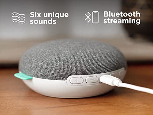 SNOOZ Button - White Noise Sound Machine - Non-Looping White Noise, Pink Noise, and Fan Sounds Plus Bluetooth Speaker - Cloud