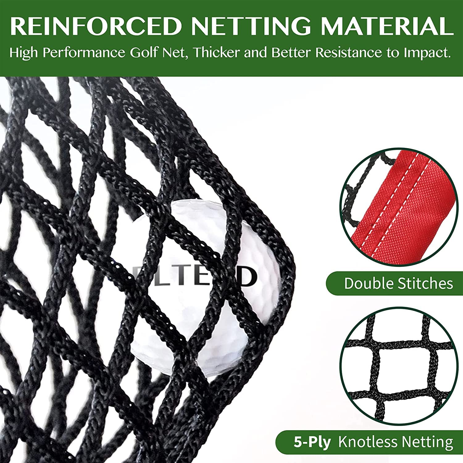 Bltend Golf Net - 10x7ft Heavy Duty Golf Practice Nets for Backyard Driving with Golf Mat, 7 Golf Tees, 8 Golf Balls, Golf Hitting Driving Net for Indoor Outdoor Use - Perfect Golf Training Equipment