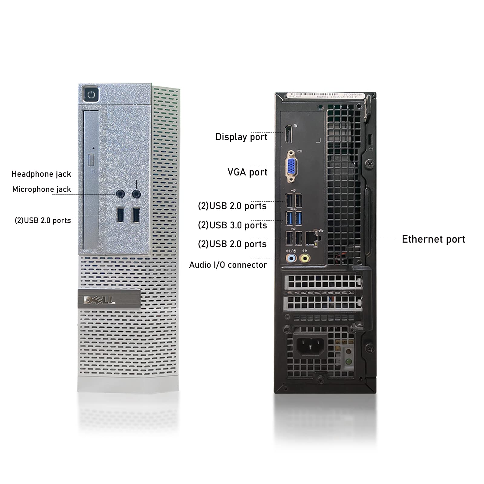Dell PC Desktop Computer Silver Treasure Box – Intel Quad Core i5 up to 3.60GHz, 16GB Memory, 512GB SSD, WiFi & Bluetooth, Keyboard & Mouse, DVD, Windows 10 Pro 64-bit (Renewed)