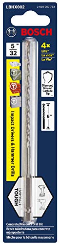 Bosch 5/32 in. X 6 in. Hex Shank Hammer Drill Masonry Bit LBHX002