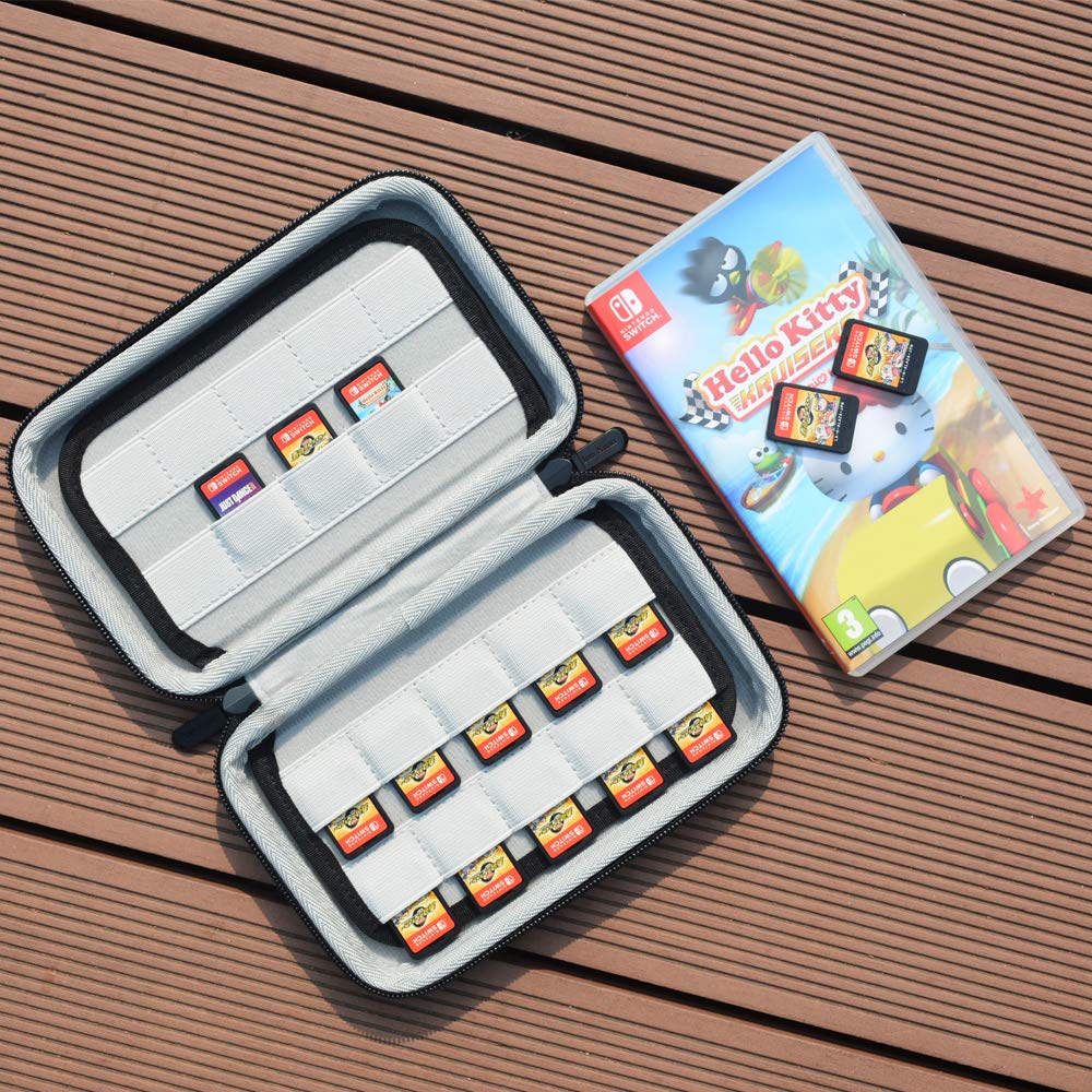 Jun Xuan Game Card Storage Case for Nintendo Switch Cartridges - Holds 40 Games - Black/Grey