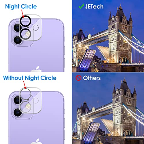 JETech Camera Lens Protector for iPhone 11 6.1-Inch and iPhone 12 mini 5.4-Inch, 9H Tempered Glass, HD Clear, Anti-Scratch, Case Friendly, Does Not Affect Night Shots, 3-Pack