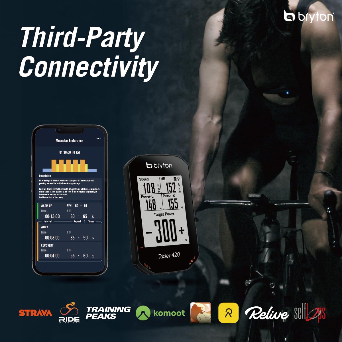 Bryton Unisex Bryton Rider 420e GPS Cycle Cycling Computer, Black, 83.9x49.9x16.9 UK