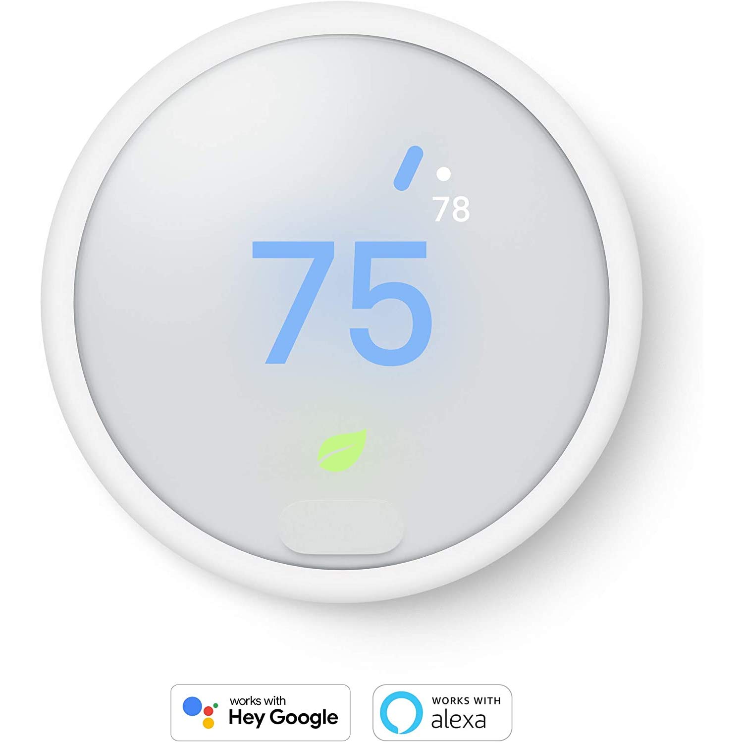 Google Nest Thermostat E - Programmable Smart Thermostat for Home T4000ES - 3rd Generation Nest Thermostat (Frosted White)- Compatible with Alexa