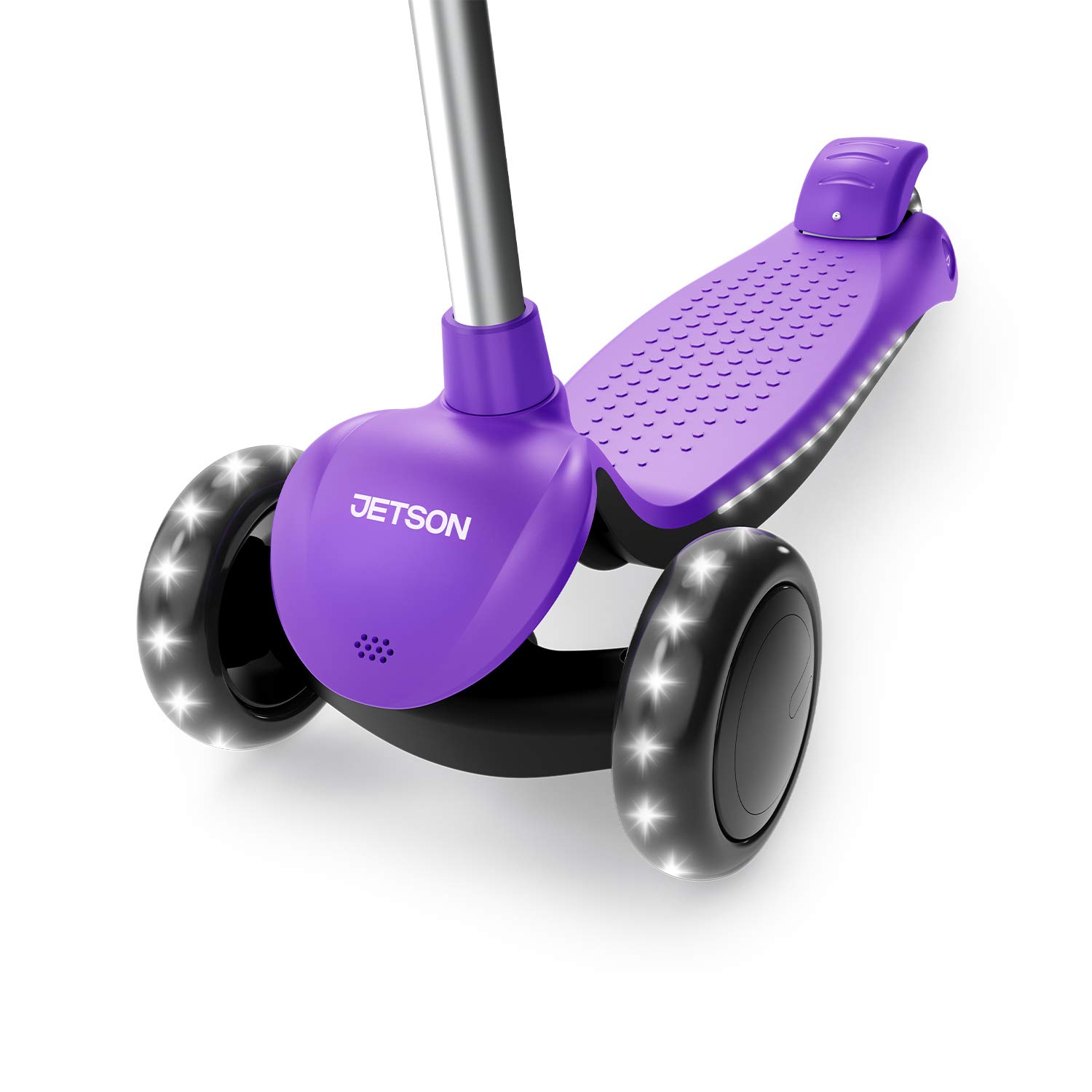 Jetson Scooters - Lumi 3 Wheel Kick Scooter (Green) - Kids Three Wheel Push Scooter with Adjustable Height Handlebars - Ultra-Lightweight Design with High Visibility Light Up LEDs on Stem and Wheels