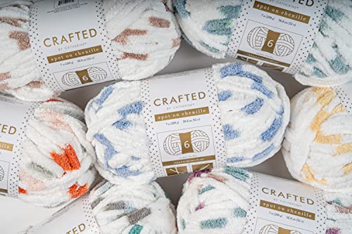 Crafted By Catherine Spot On Chenille Yarn - 2 Pack (56 Yards Each Skein), Tan, Gauge 6 Super Bulky