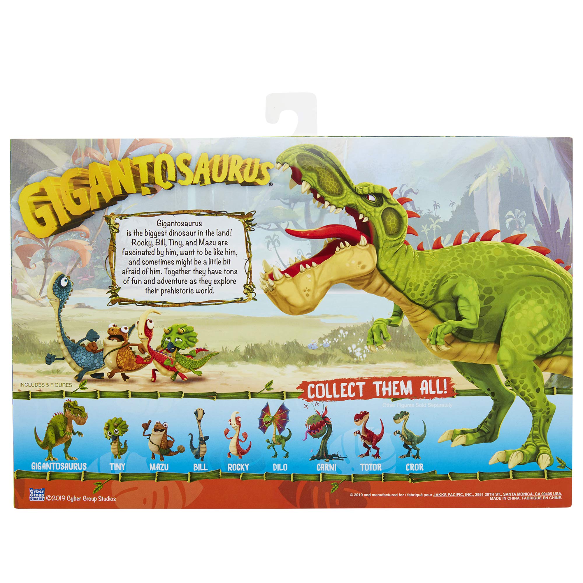Gigantosaurus Figures Giganto & Friends Toy Action Figures, Includes: Giganto, Mazu, Bill, Tiny & Rocky β Articulated Characters Range from 2.5-5.5" Tall
