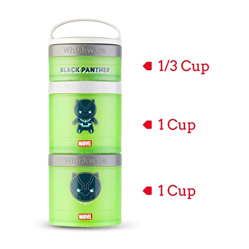 Whiskware Marvel Stackable Snack Containers for Kids and Toddlers, 3 Stackable Snack Cups for School or Travel, Spider-Man Character