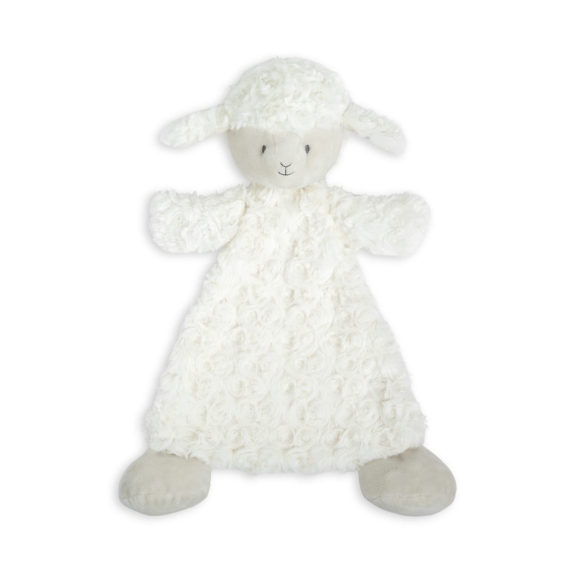 DEMDACO Dolly Lamb White 11 x 13 Inch Polyester Stuffed Animal Rattle Blankie