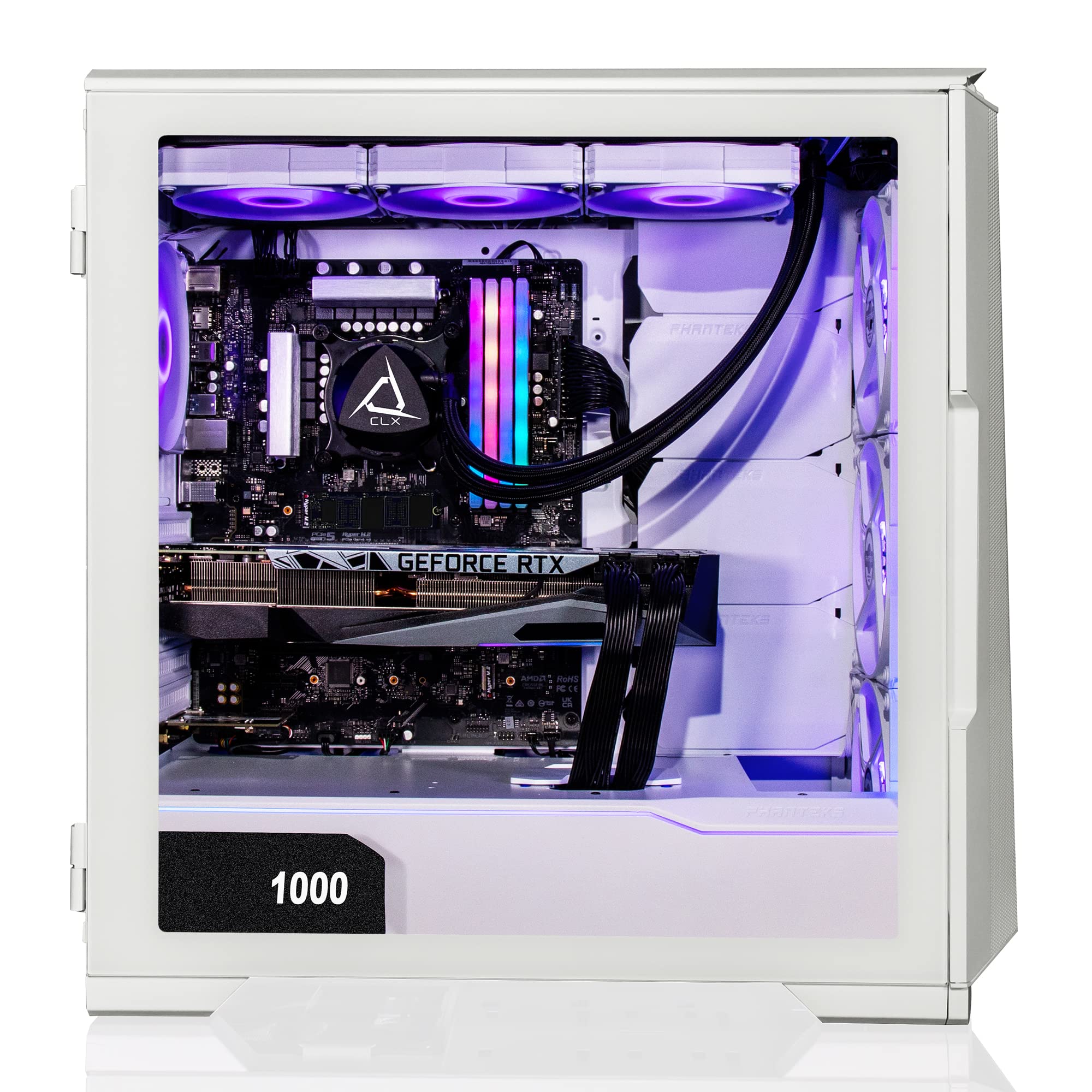 CLX Set Gaming Desktop - Liquid Cooled Intel Core™ i9 12900KF 3.9GHz 16-Core Processor, 64GB DDR4 Memory, GeForce RTX 3090 Ti 24GB GDDR6X Graphics, 1TB SSD, 6TB HDD, WiFi, Windows 11 Home 64-bit white