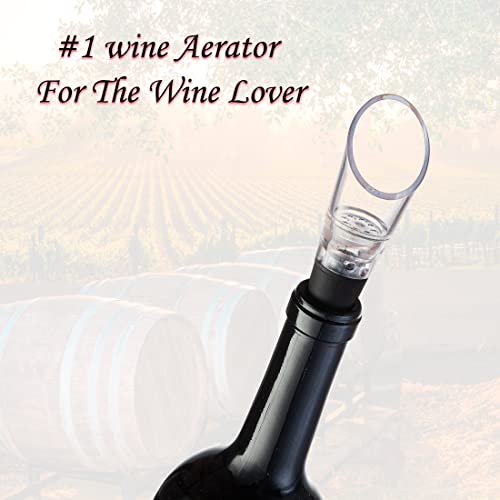 Corkscrew Wine Opener with Wine Aerator Pourer Spout and Stainless Steel Bottle Stopper, 3 Piece Wine Preserver and Accessories Set for Home Bar, Cork Remover and Stopper To Keep Wine Fresh