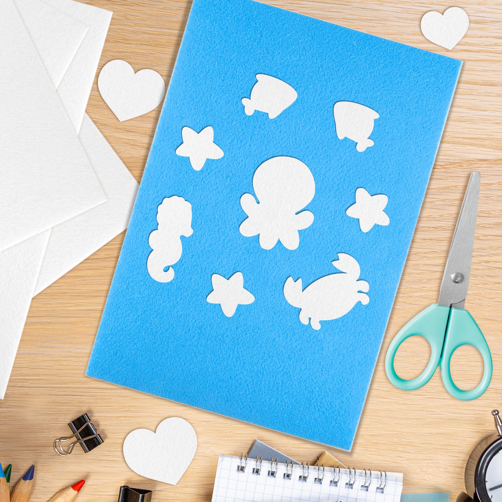 BOUBONI 10PCS White Self Adhesive Felt Fabric Sheets Sticky Felt Sheets for Craft Supplies Art Home Making(8.3" x 11.8"/20 x 30cm)