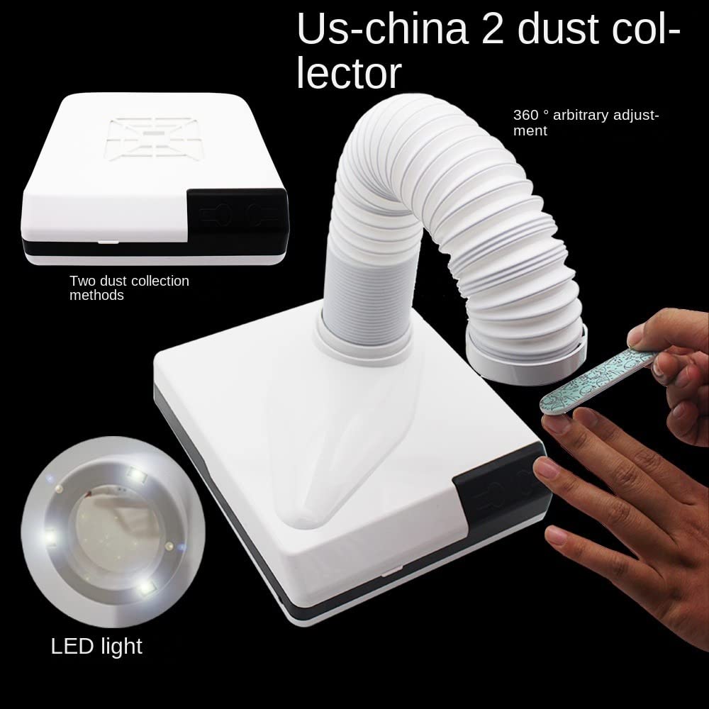 Dental/Nail Art Vacuum Cleaner with 360° Retractable Swivel Suction Tube with LED Lighting Dental/Nail Art Tool/Desktop Dusting Tool