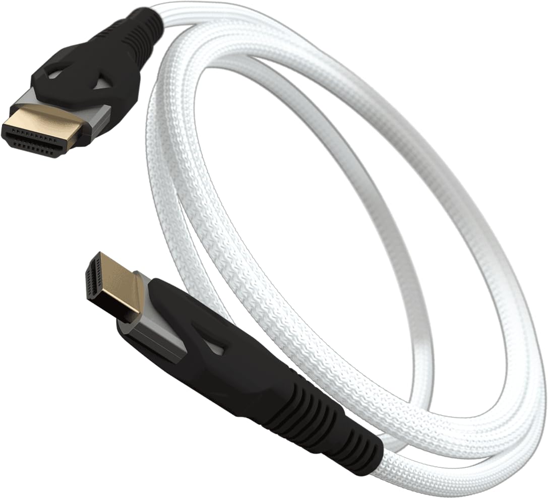 Gioteck Viper Pack - Gaming Cable HDMI PS5/Xbox Series x Premium 2.1 8K and USB C Fast Charge, 3 m Nylon Cable with 24K Connectors - Compatible with PS4/PS5/Xbox One/Series/PC - White