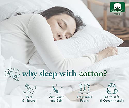 EnvioHome 100% Cotton Twin XL Sheets – 144 TC Percale Breathable & Cooling Flat Sheet & Upto 16 inch Deep Fitted Sheet with Standard Pillowcases Bed Sheet Set