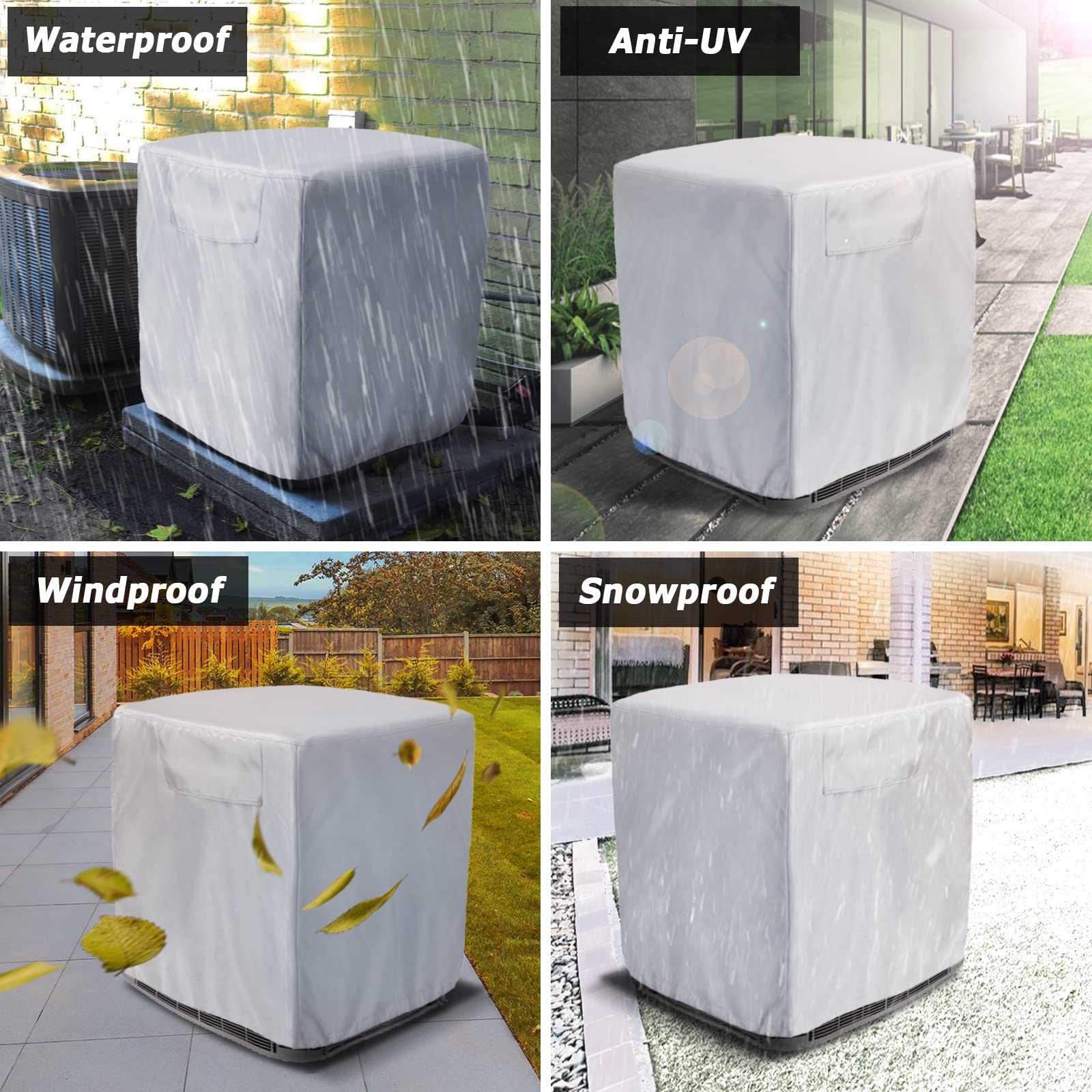 STARTWO Ac Cover for Outside Unit-Heavy Duty Waterproof Durable Air Conditioner Covers for Winter-Windproof Outdoor Carrier Central Air Covers for Outside Units,34Lx34Wx30H Inches