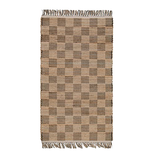 Eco Crave 2x3 Ft Small Jute Natural Area Rug, 100% Hand Woven Rug for Indoor Front Entrance Kitchen & Bathrooms, Low-Pile Floor Carpet, Premium Quality Home Decor.