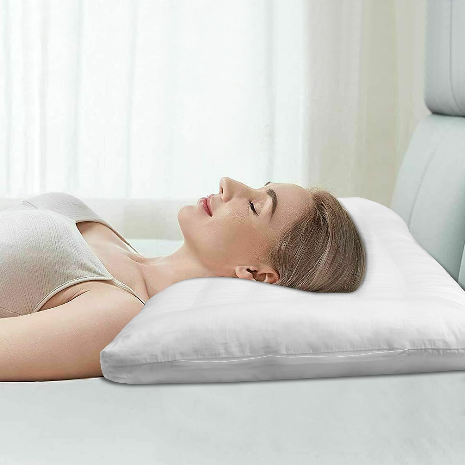 ATsoftwa Slim Flat Body Pillow 19"x59" - 2.5 Inches Height - Thin Stomach Sleeper Bed Pillows for Sleeping with Cotton Cover-Ultra Thin Low Profile