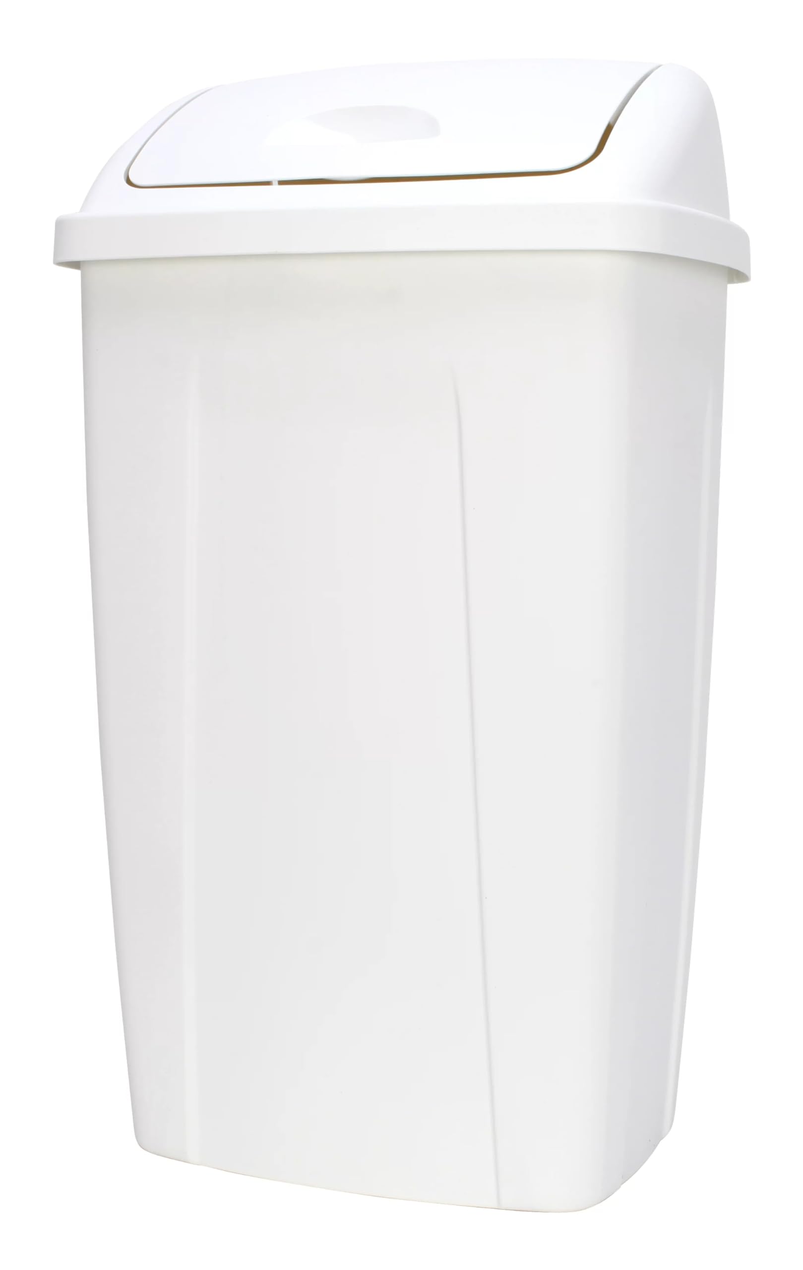 CJLXL 13 Gallon Trash Can, Plastic Swing Top Kitchen Garbage Trash Can (White)