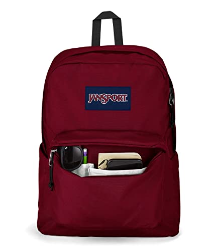 JanSport Superbreak Plus Backpack - Work, Travel, or Laptop Bookbag with Water Bottle Pocket, Russet Red