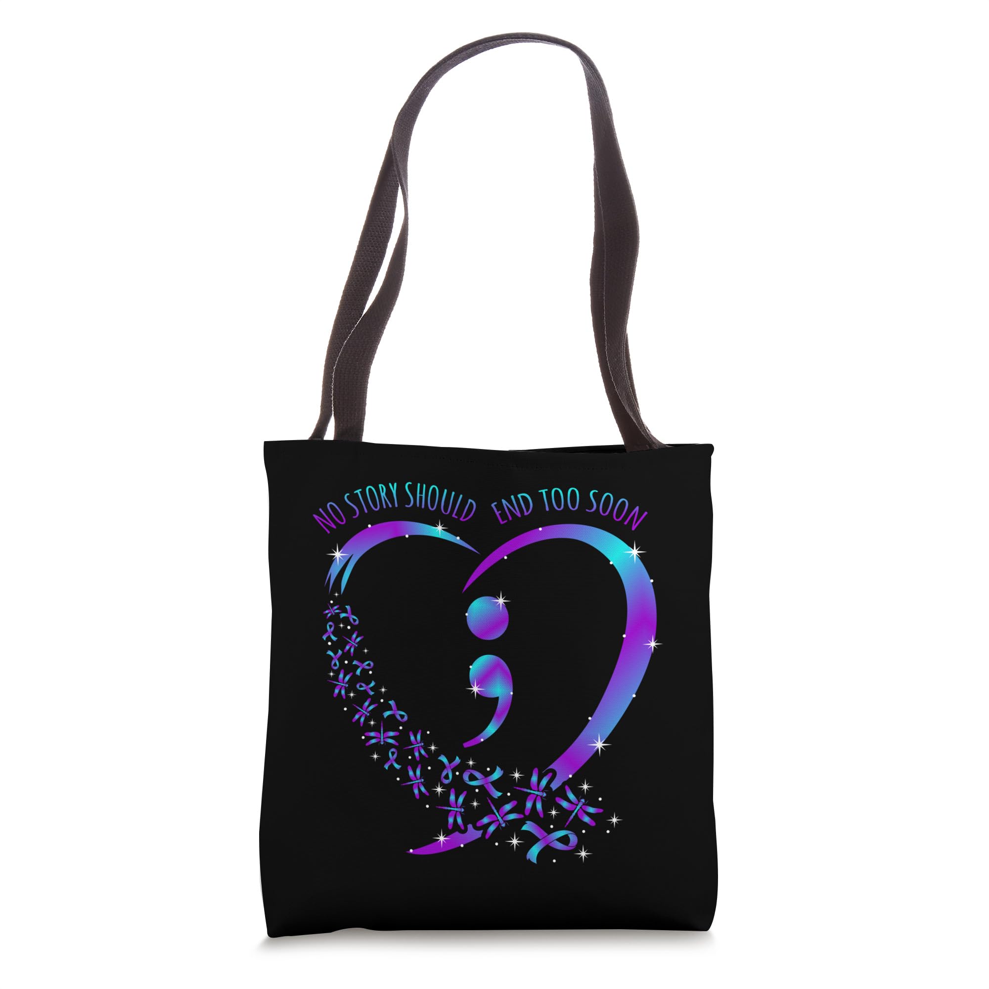 No Story Should End Happy Suicide Awareness Support Graphic Tote Bag