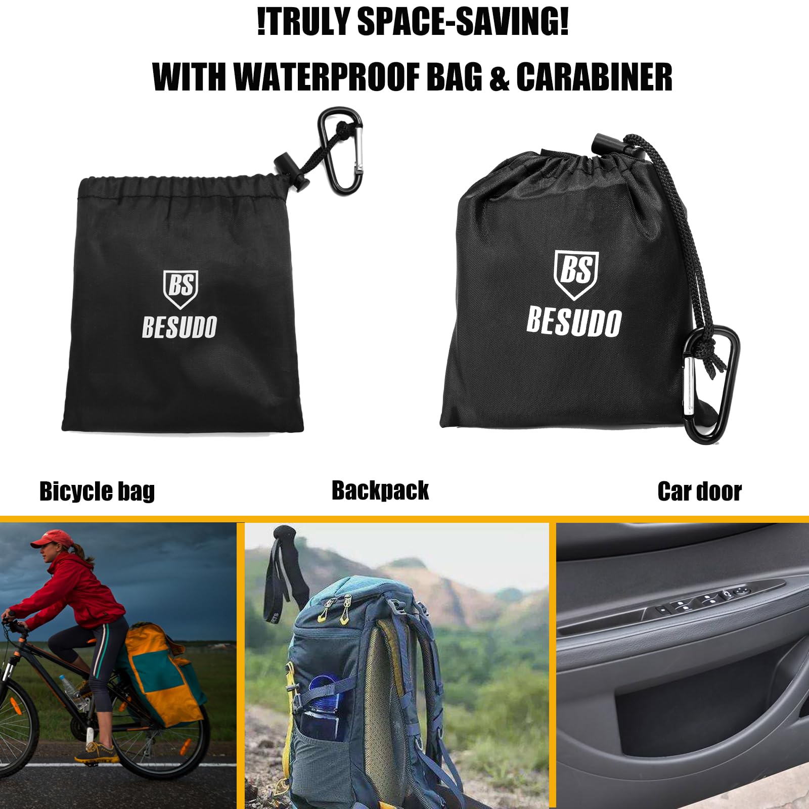 Besudo Handlebar Cover Ebike Transport Protection - Handlebar Protective Cover Handlebar Hood Handlebar Cover for Bicycle - Bicycle Cover for Rear Rack Handlebar Rain Protection -30-B-US