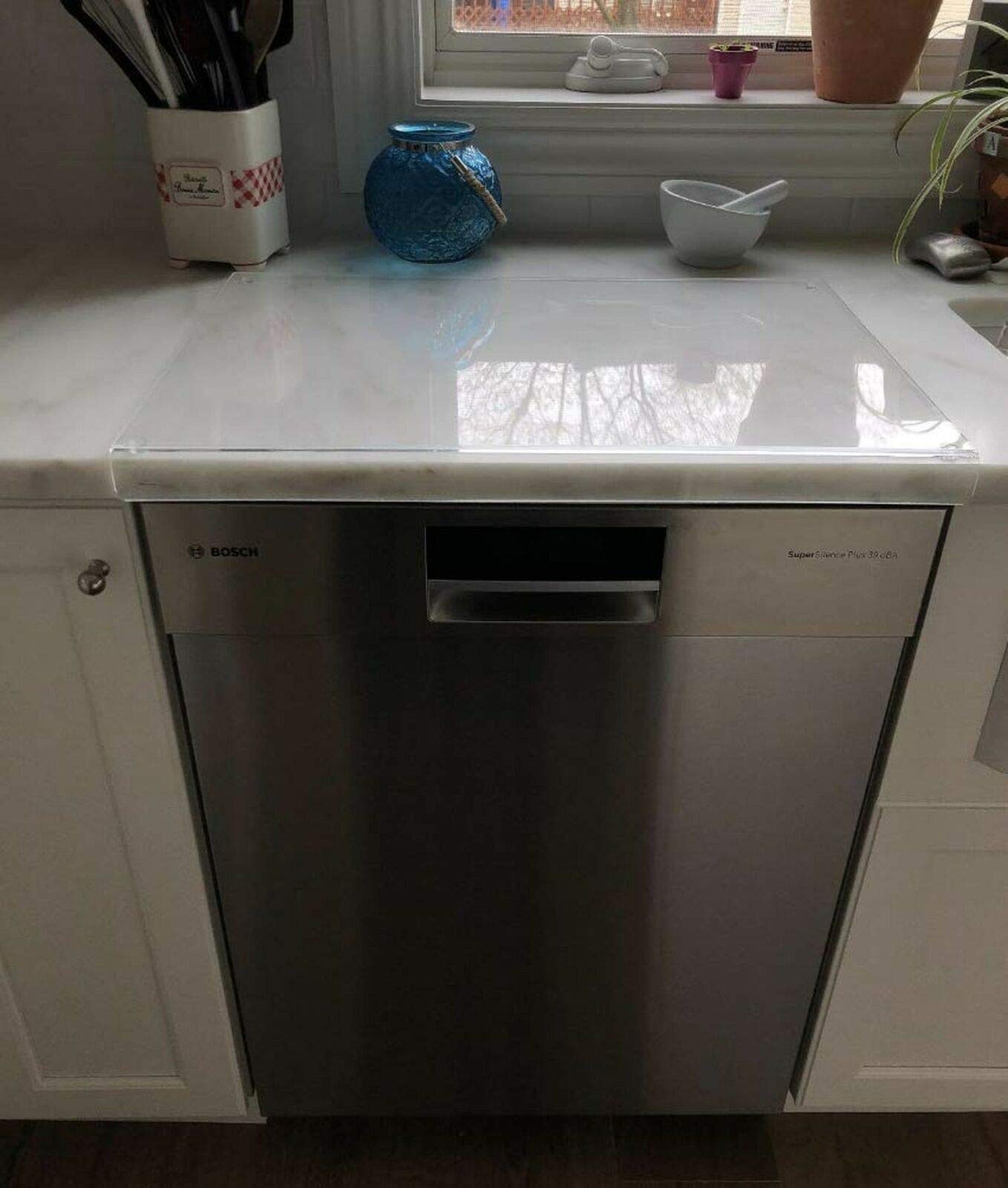 Clear Cutting Board for Kitchen with Lip with Non Slip 24" Wide x 16" Long (Small) AZM Displays