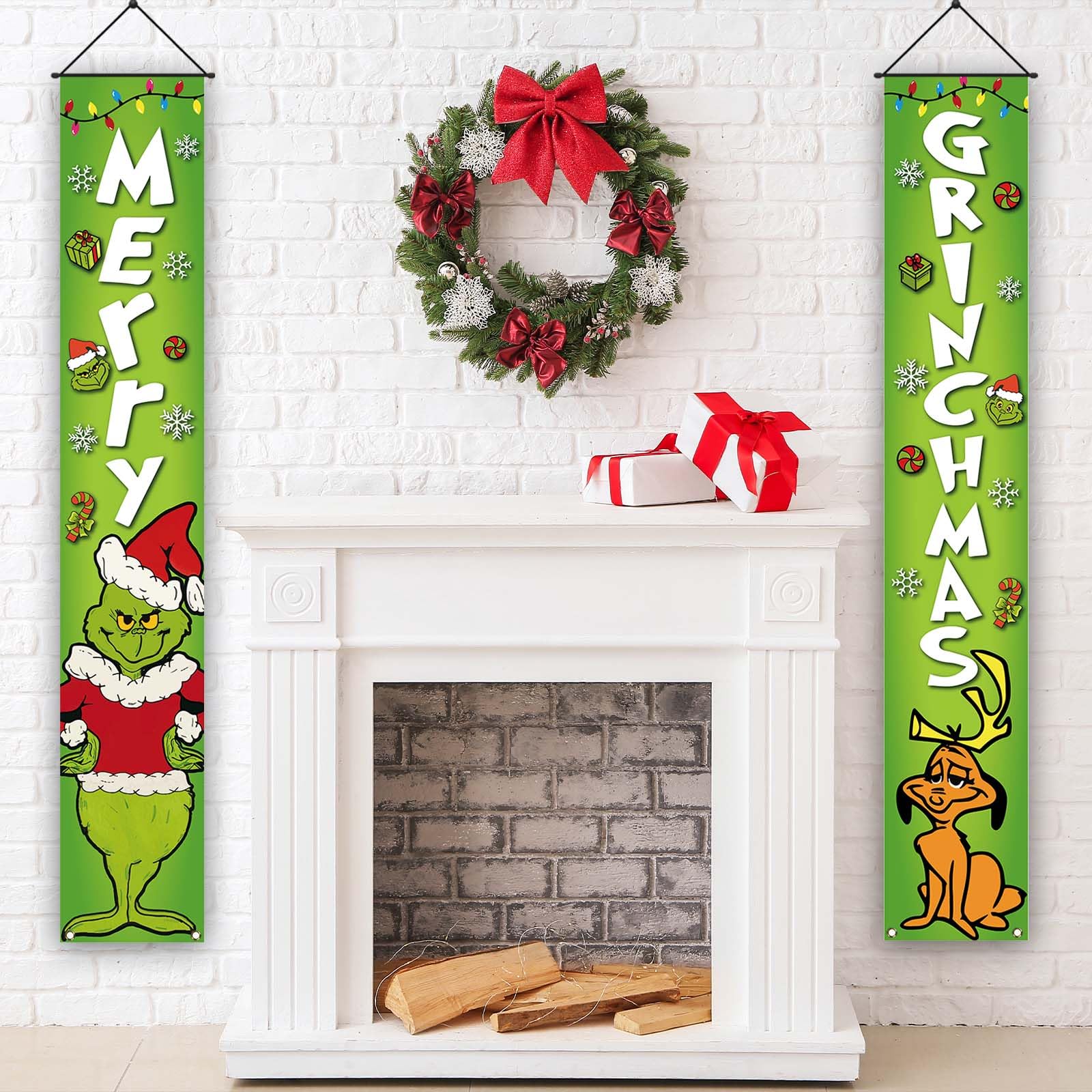Christmas Banner Door String Porch Banner Merry Christmas Decorations Board Wall Hanging Christmas Xmas Winter Holiday Home Kitchen