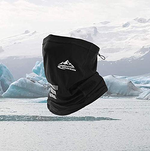 Breathable neck protective mask scarf, dustproof, sunscreen, cool, light, windproof, suitable for sports outdoor fishing, hiking, unisex (black)