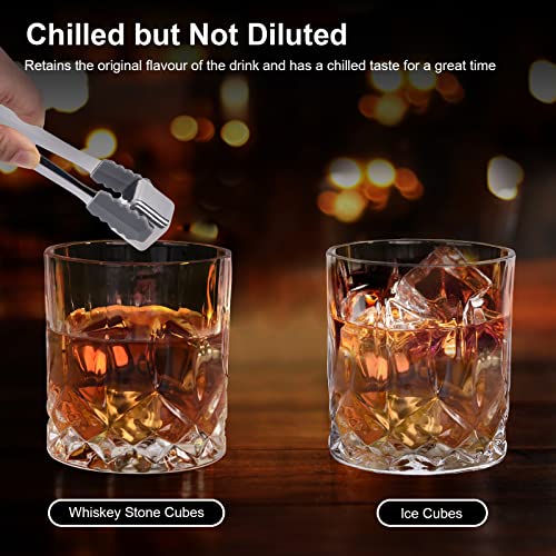 EooCoo Whiskey Stones Set, 4 Golden and 4 Silver Stainless Steel Chilling Ice Cubes Reusable for Whiskey Wine Beverage, Gift for Wedding Father's Day Anniversary Birthday Party Holiday