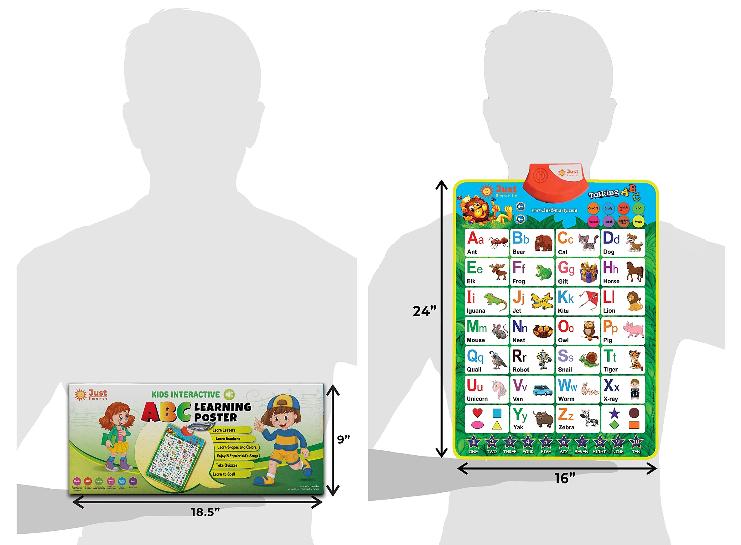 Just Smarty Interactive Learning & Education Toys for 2+ year old | Alphabet Learning Toddler Toys Age 1-2 | Learning Toys for 1 + Year Old Boys and Girls | ABC Baby Learning Toys 12-18 Months