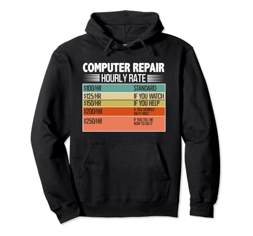 Computer Repair Hourly funny humor-saying quote gifts dad Pullover Hoodie