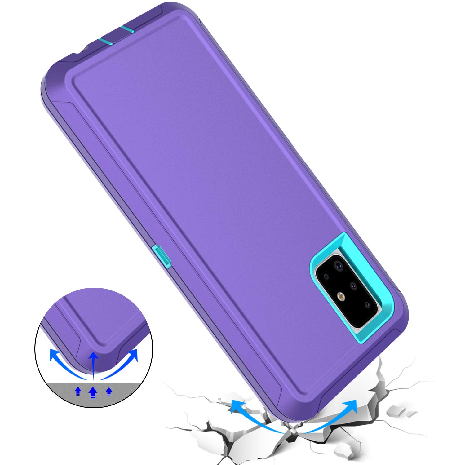 Bnuoda Galaxy A71 5G Case, Heavy Duty Shockproof Cover Full-Body Armor Protective Defender Case for Samsung Galaxy A71 5G US Version NOT Compatible with The UW Version and International Version