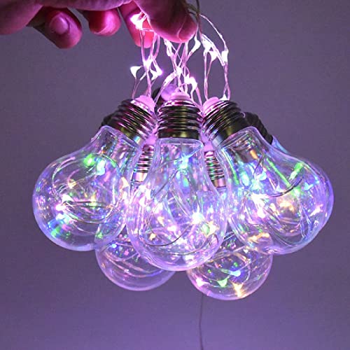 Multicolor 5M 10LEDs Solar Globe String Lights Waterproof Fairy String Lights Bulbs Decorative Lighting for Outdoor Indoor Garden Home Yard