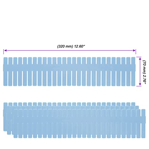 JOIKIT 60 PCS Blue Plastic DIY Grid Drawer Dividers, Plastic Desk Drawer Separators, Adjustable Drawer Divider Organizer, Household Storage Makeup Socks Underwear Organizer