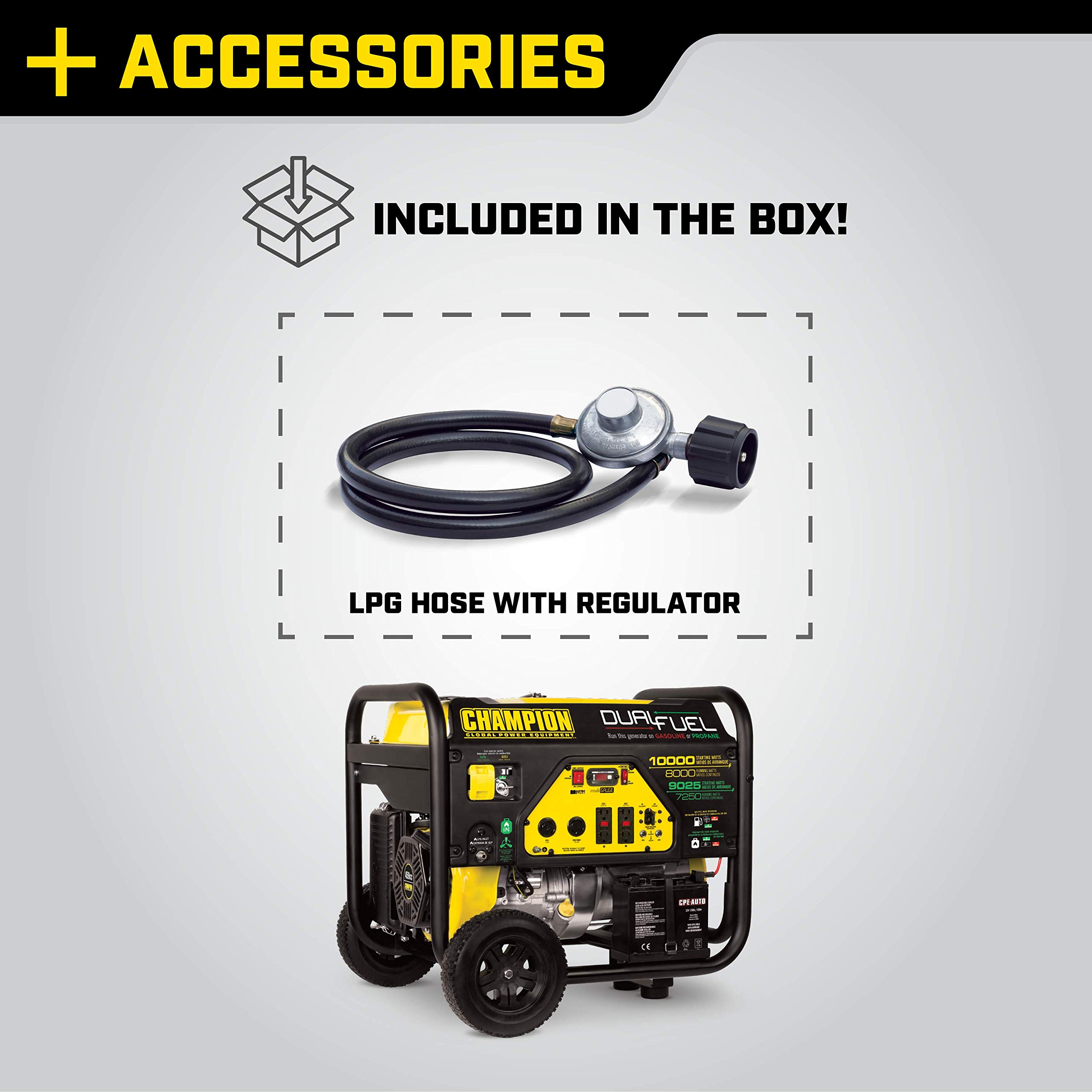 Champion 8000-Watt Dual Fuel Portable Generator with Electric Start