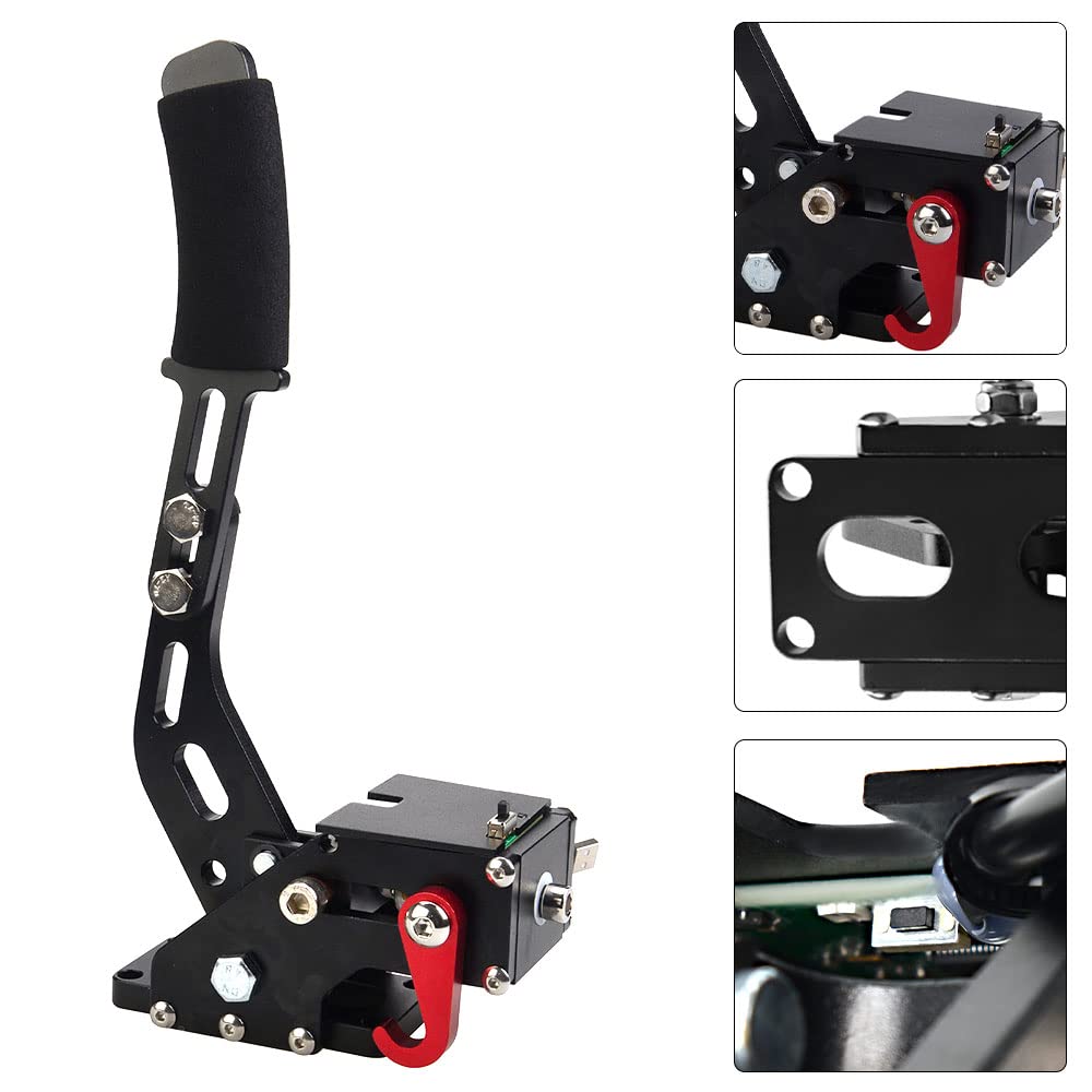 CNRAQR PS4 PS5 PC Racing Game USB Handbrake &Simulator Shifter 6+R H Gear Shifter Kit - Compatible with LOGITECH G29 Racing Game Wheels