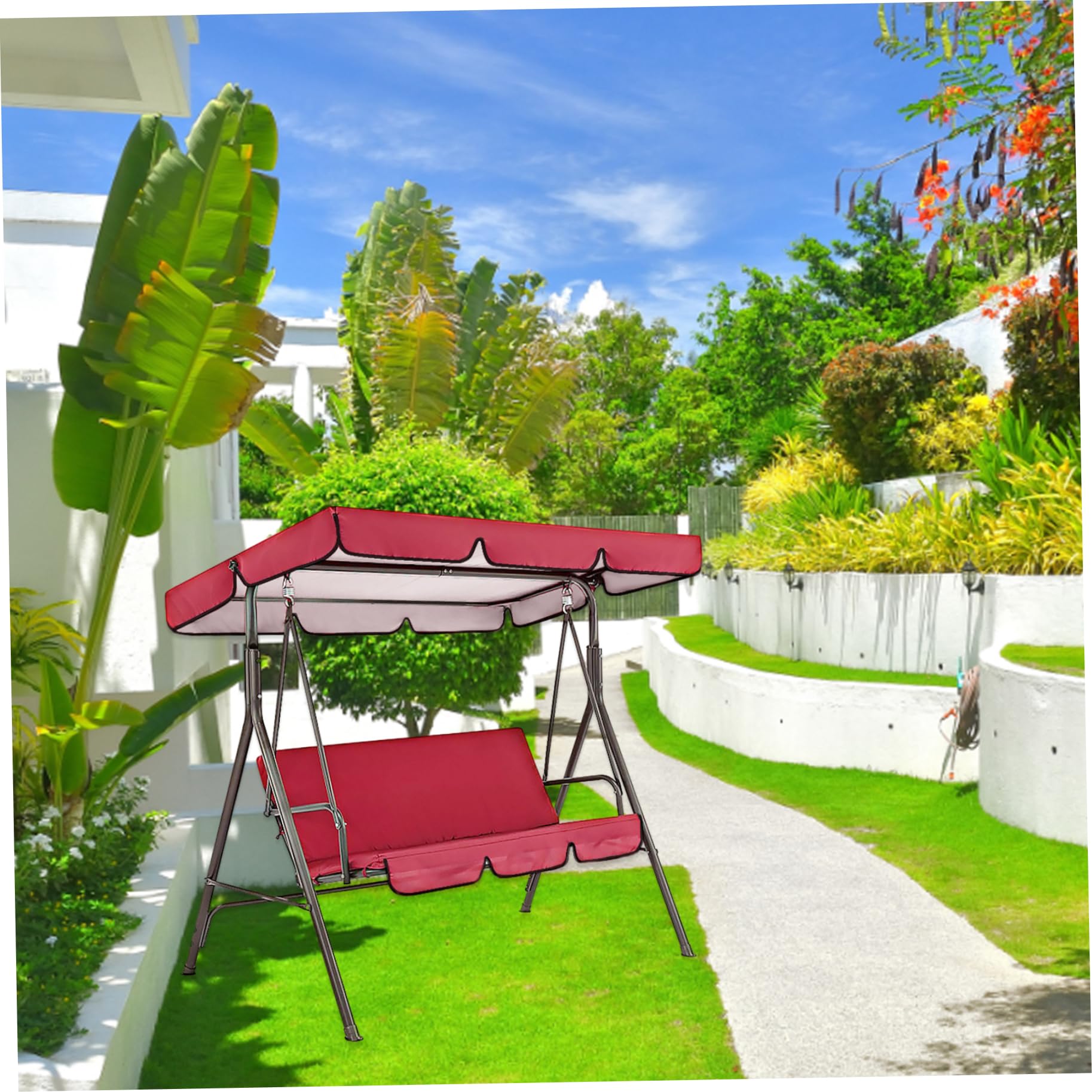 dsbdrki Garden Swing Canopy Replacement Waterproof Swing Seat Canopy Cover Heavy Duty Garden Swing Cover for Outdoor Porch Swings