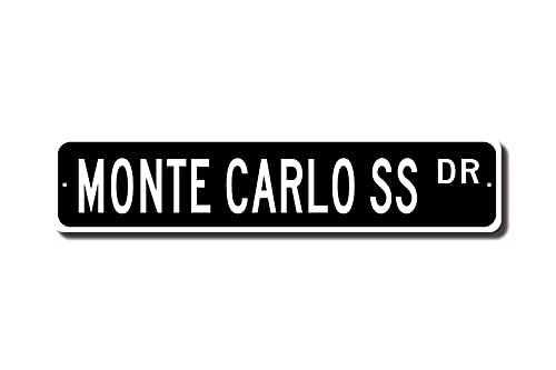 Streets Signs ST AVE DT Monte Carlo SS Vintage Wall Decoration Home Garden Kitchen Art Sign 4x16 inch