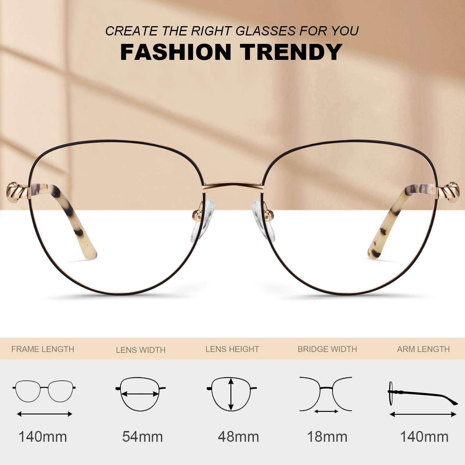 Blue Light Blocking Glasses Women,STGATN Vintage Cateye Computer Glasses Metal Eyeglasses Frame Anti Blue Ray Eyewear