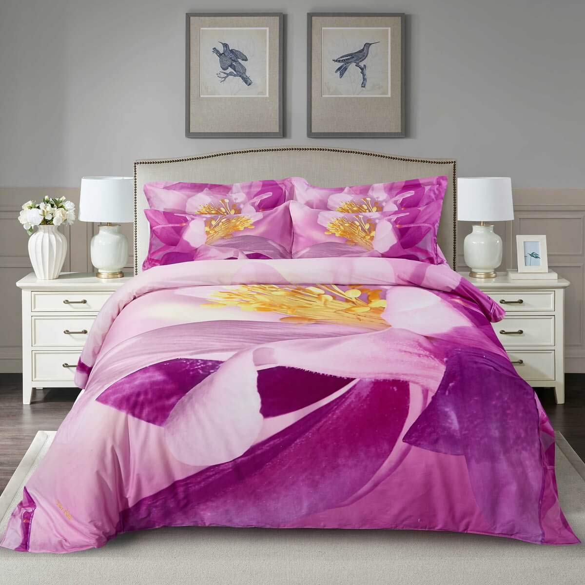 Dolce Mela DM703K Duvet Cover Set, King, Puple