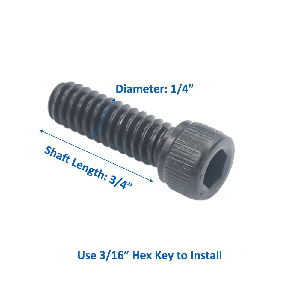 DGOL 40 pcs 1/4-20 x 3/4 inch Black Socket Head Screws Bolt, Grade 12.9 Super Hard Carbon Steel Material, Fully Thread, Allen Socket Drive