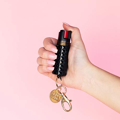 BLINGSTING Pepper Spray Maximum OC Strength Self Defense Spray for Women, 12 ft Spray Range & UV Dye