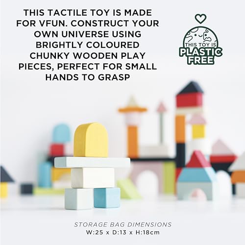 Le Toy Van - Educational Wooden Building Blocks 60 Piece Set Toy | Montessori Style Shape & Colour Development Toy - Suitable for 12 Months + (PL135)