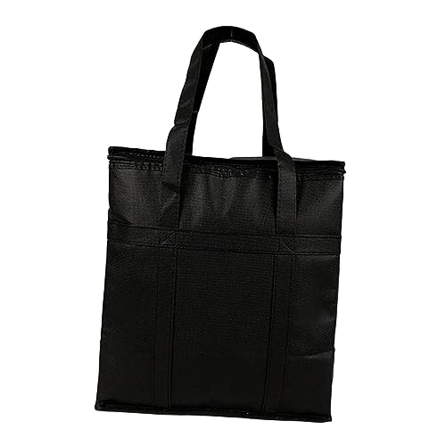 JISADER Insulated Grocery Bags Reusable Bags with Handles Heavy Duty Food Container Insulated Food Delivery Bag Shopping Bag for Camping Travel BBQ, Black